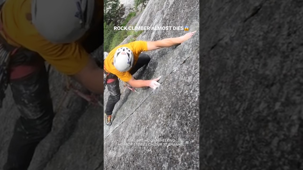 Rock Climber Slips Off Cliff And Almost Dies😱 #shorts - YouTube