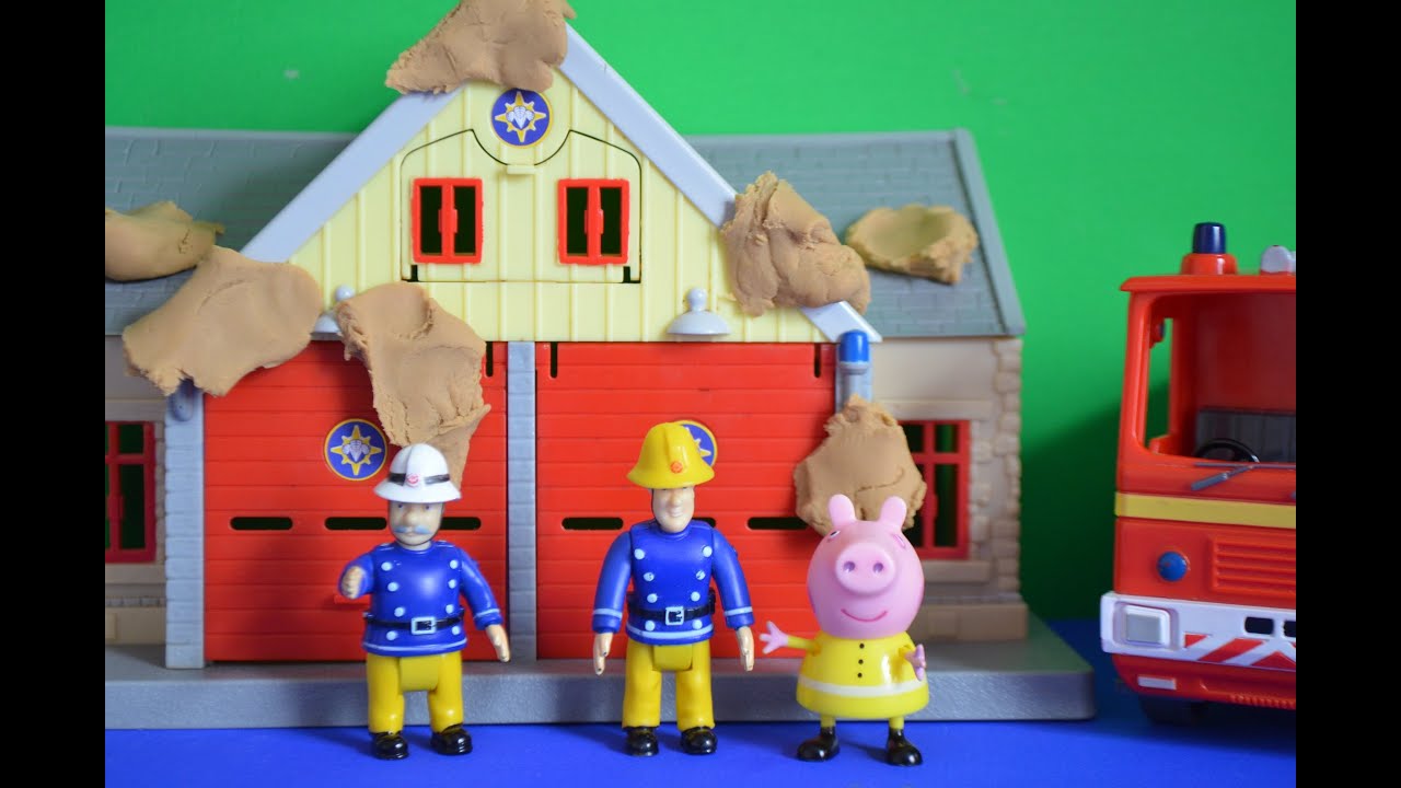 New Peppa pig Full episode Play-doh Fireman sam The Big Clean Fire ...