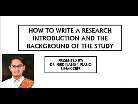 PAANO SUMULAT NG THESIS INTRODUCTION AT BACKGROUND OF THE STUDY (USING ...