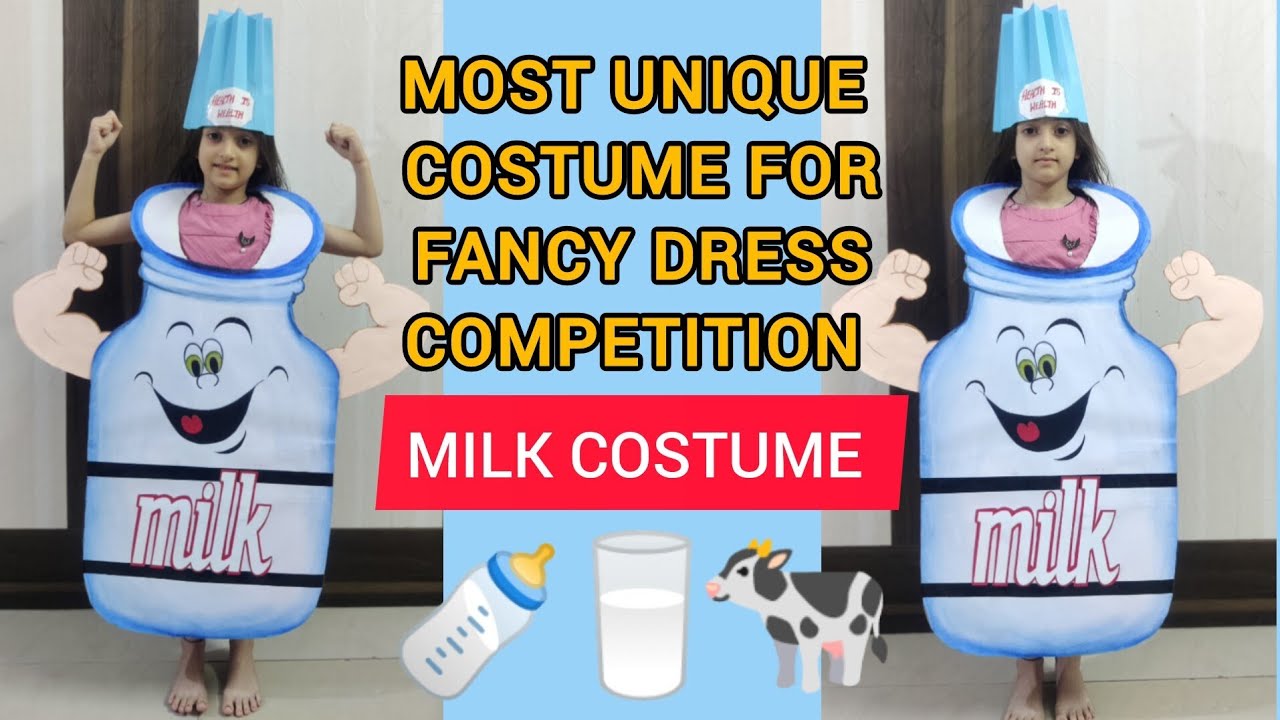 MILK COSTUME FOR FANCY DRESS COMPETITION || FANCY DRESS COMPETITION ...