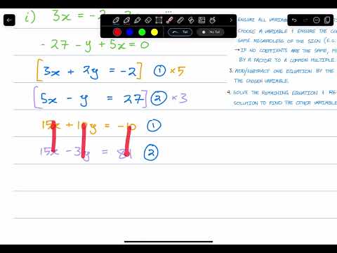 Solving Simultaneous Equations - Elimination Method - YouTube