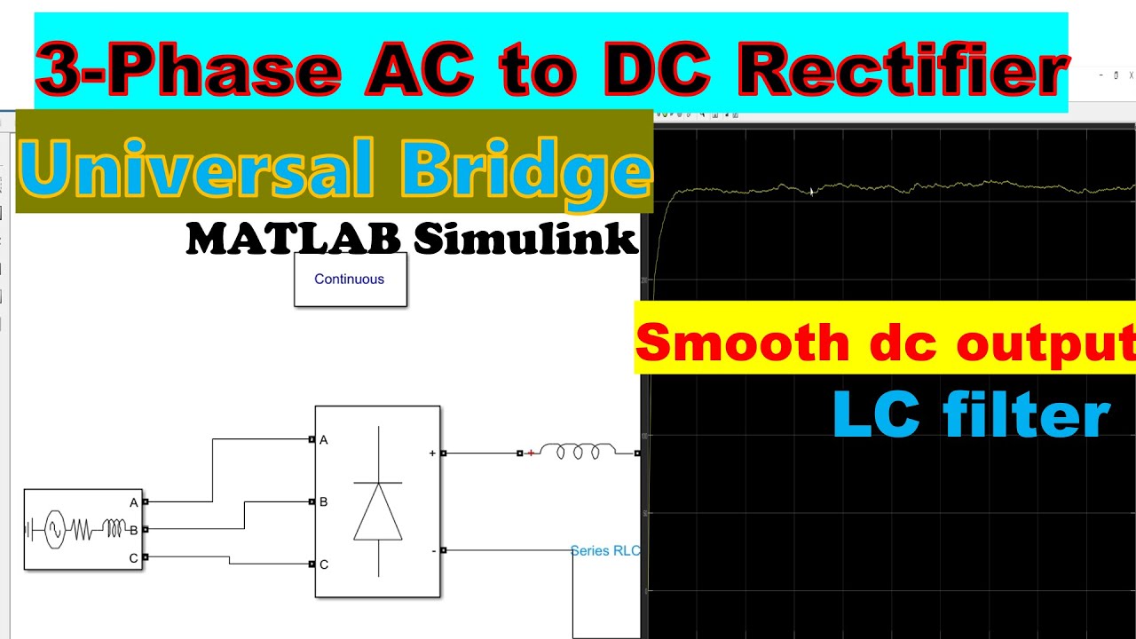 How To Model A 3 Three Phase Ac To Dc Rectifier Using Universal Bridge In Matlab Simulink