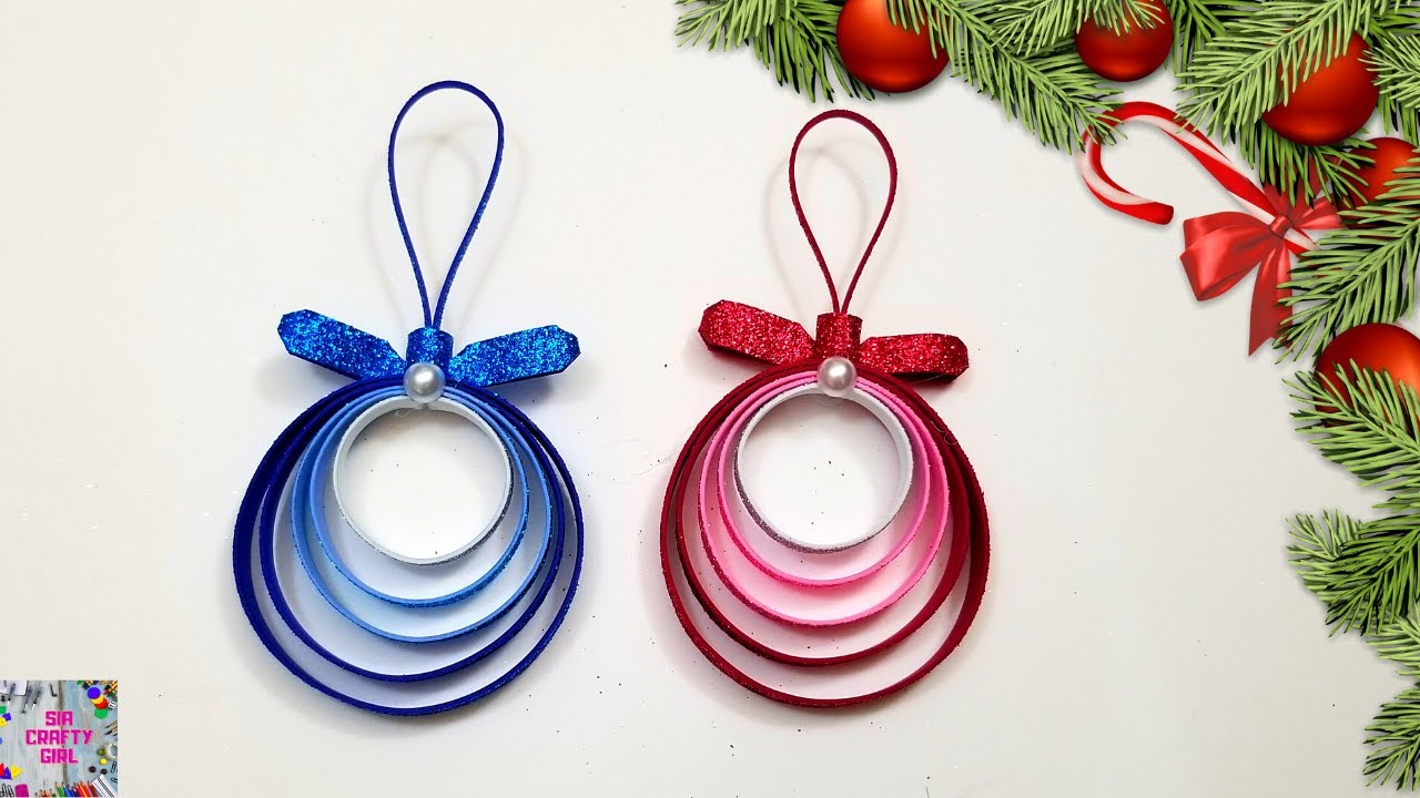 DIY / Christmas decor / Christmas Ornaments Tutorial / Glitter Foam ...