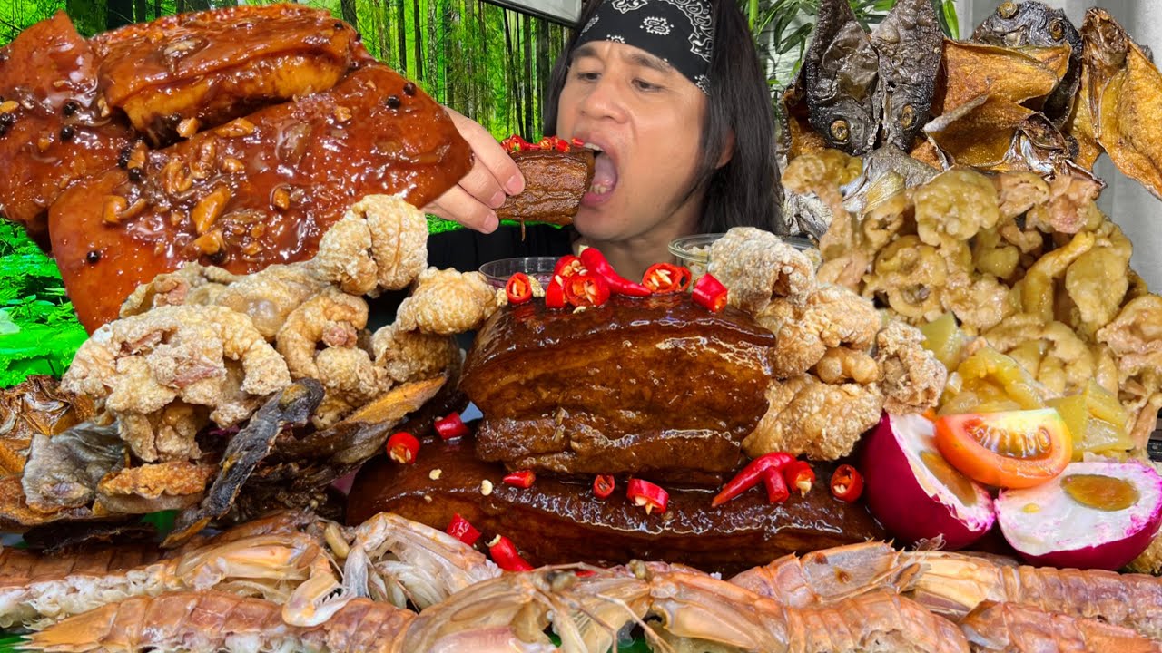 spicy BRAISED PORK BELLY, CRISPY CHICKEN SKIN, HIPONG URONG, DANGGIT ...