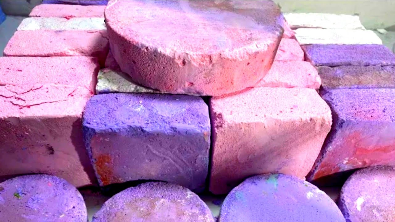 💜Two tone Blocks Purple,Pink, & White | Crunchy | Satisfying | ASMR | by@ASMRgymchalkIndonesia💞 ...