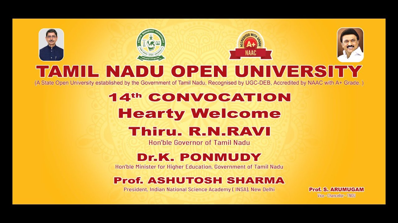 Tamil Nadu Open University - 14th Convocation - YouTube