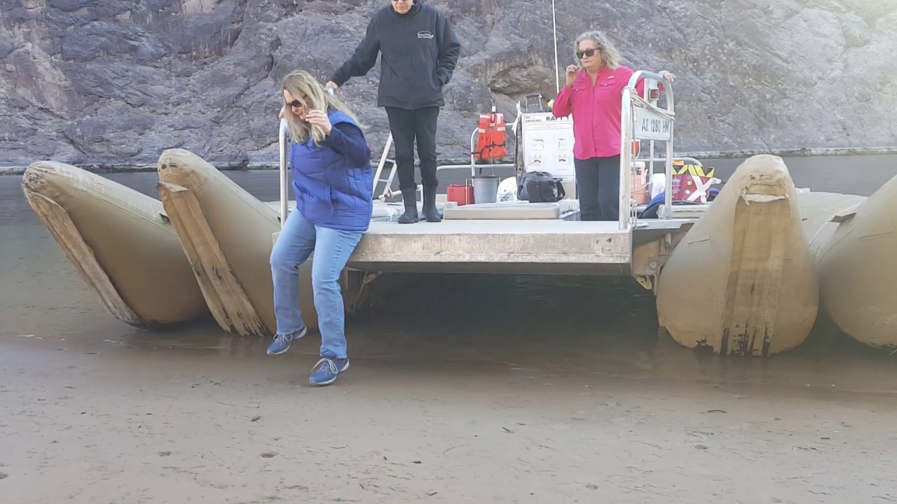 Getting off the raft on beach - YouTube