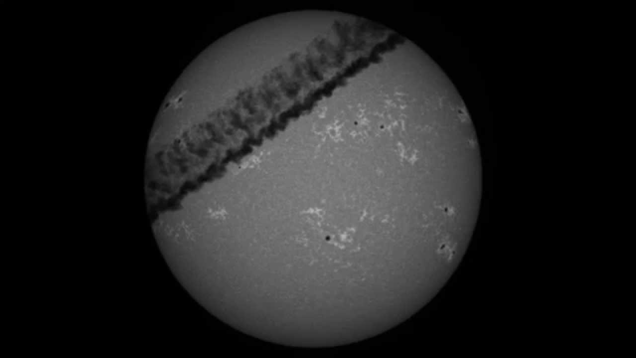 Solar jet transit (20130106). TV101 F/5.4, LUNT 1200 Ca-K Module, DMK51 ...