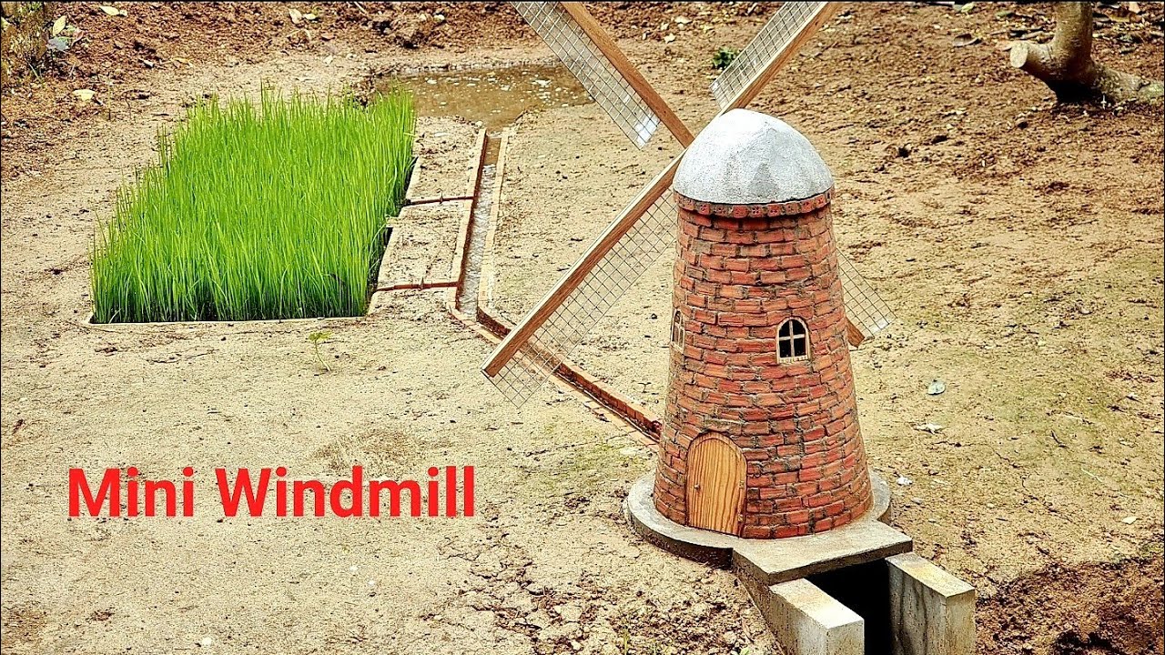 Mini Windmill Construction, for the project of growing wet rice - YouTube