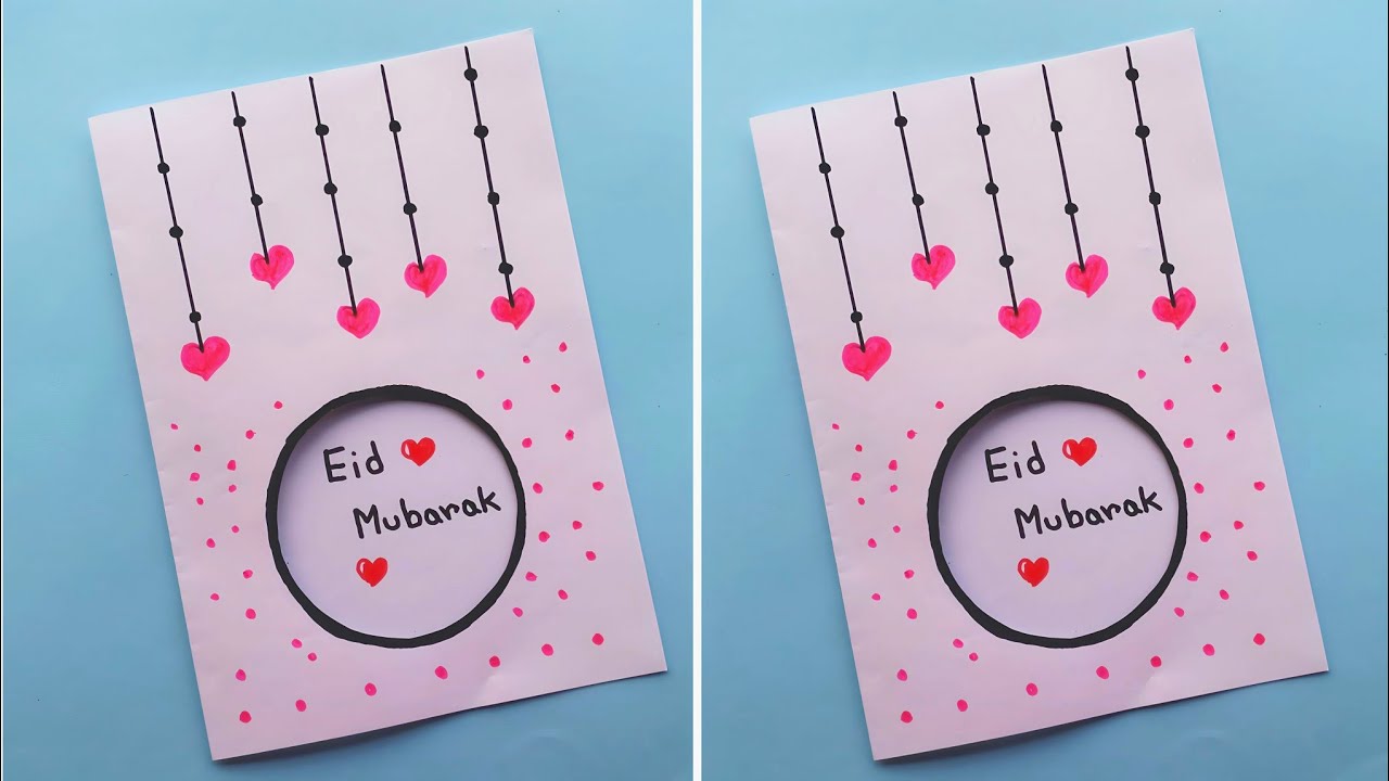 How to make easy and beautiful handmade eid mubarak greeting card / diy ...