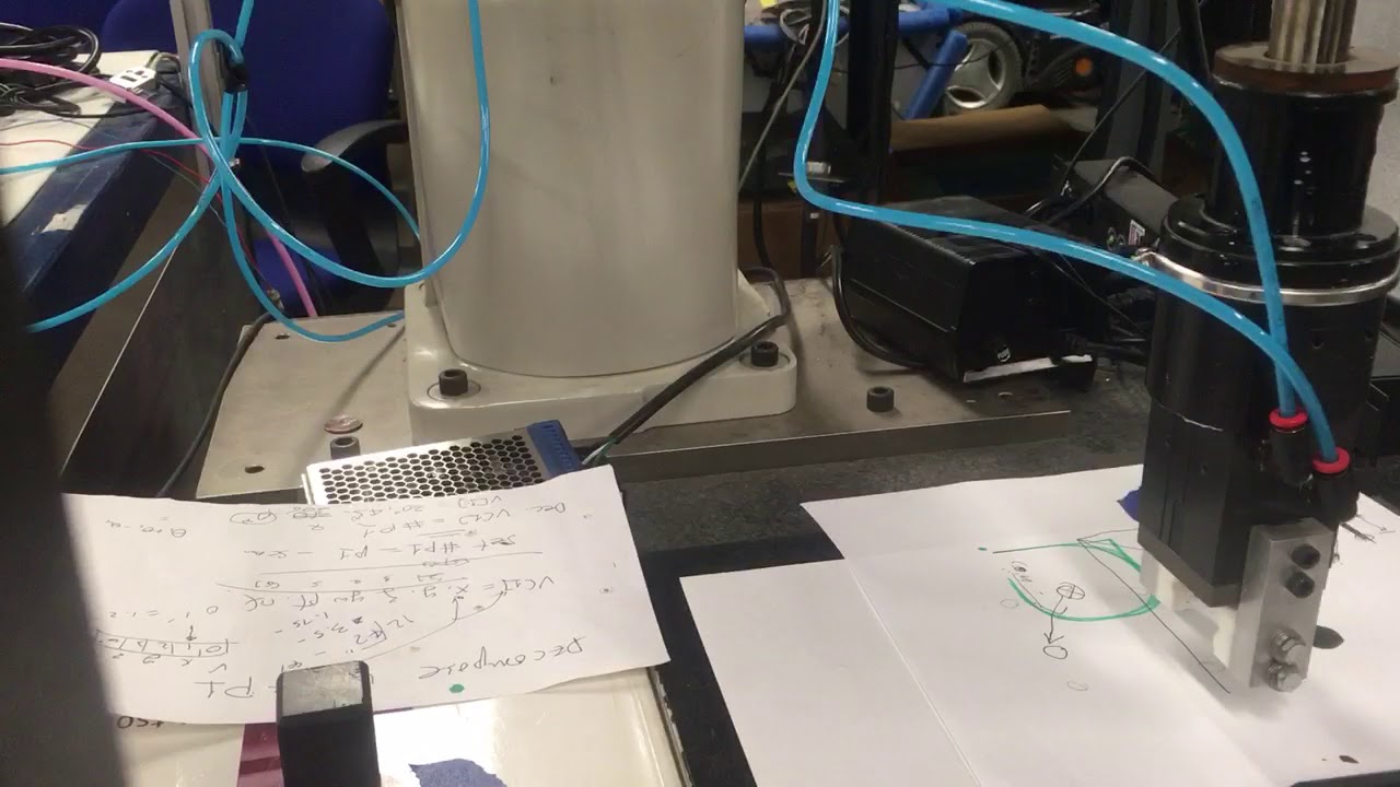 For ME 192; Adept Table Top 550 SCARA robot drawing a square, video 1 ...