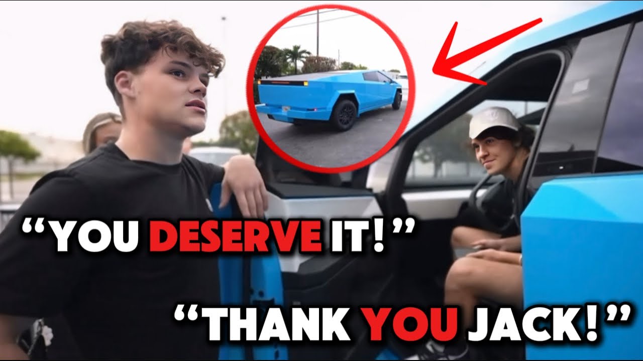 JACK SURPRISED HIS CAMERA MAN WITH A CYBER TRUCK! - YouTube
