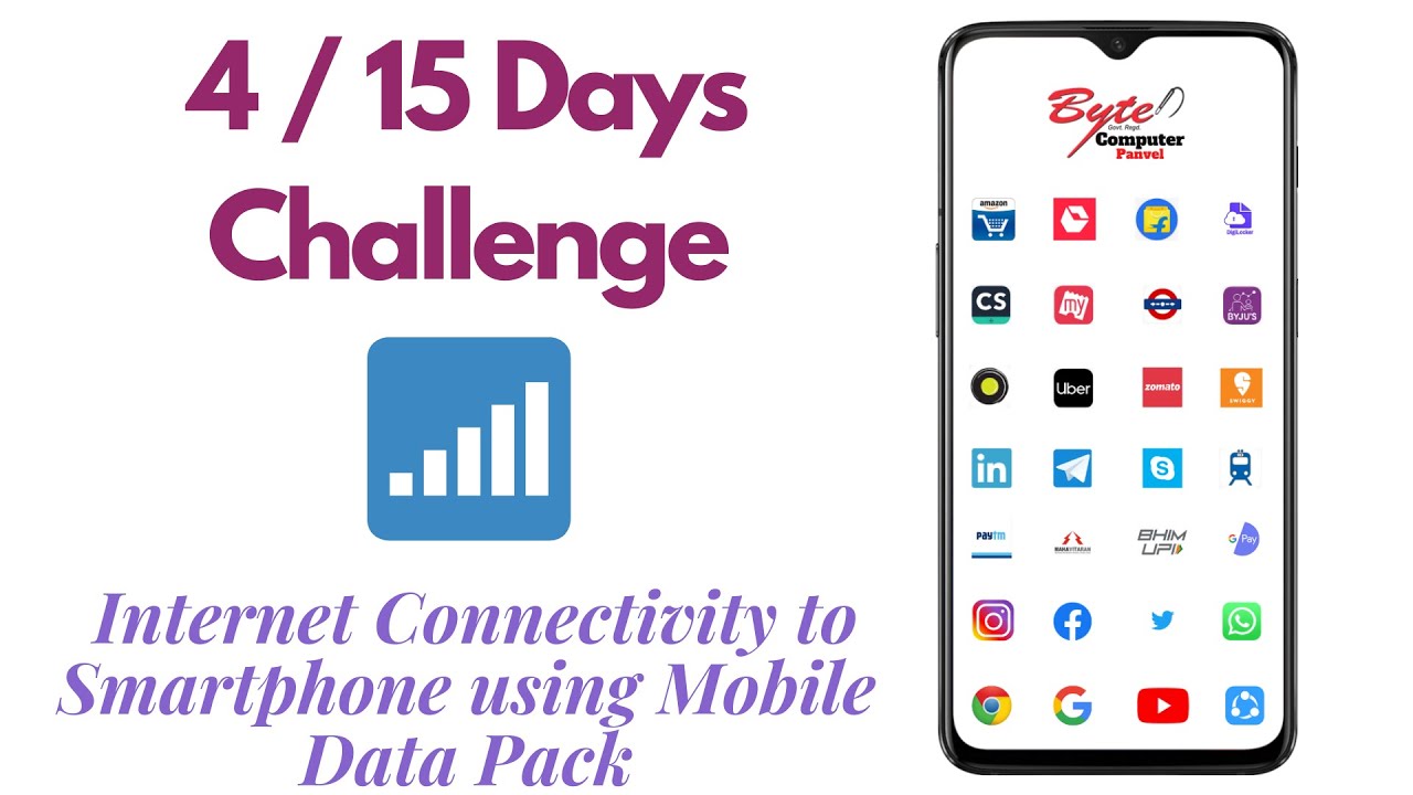 Internet Connectivity to Smartphone using Mobile Data Pack-Day 4 - YouTube