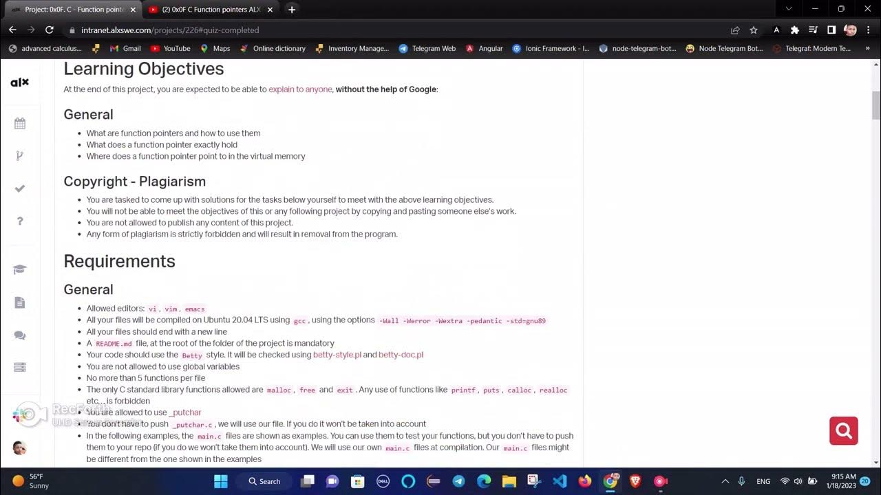 0x0f C Function Pointers Alx All Quiz Answers Youtube
