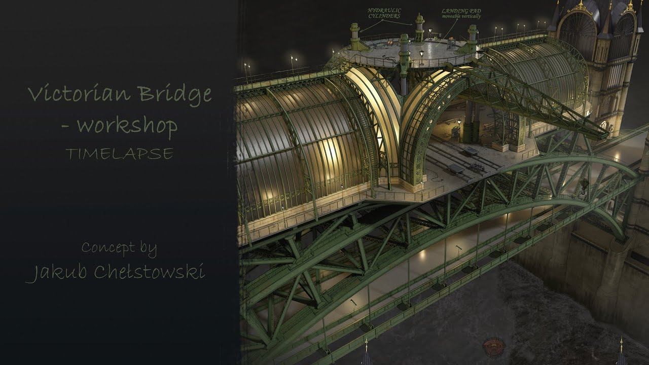 Victorian Bridge – workshop design | Digital Painting on 3D base ...