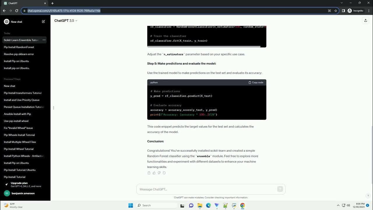 Pip Install Sklearn Ensemble Youtube