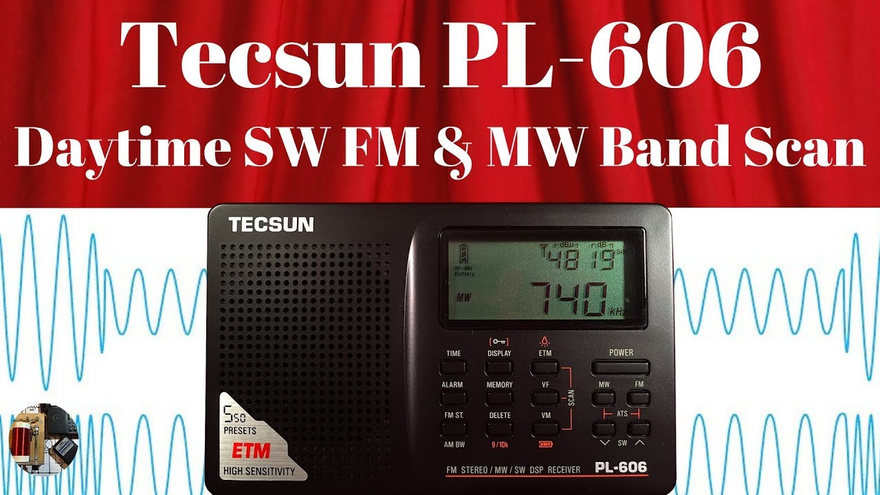Tecsun PL-606 Daytime Shortwave FM & MW Band Scans - YouTube
