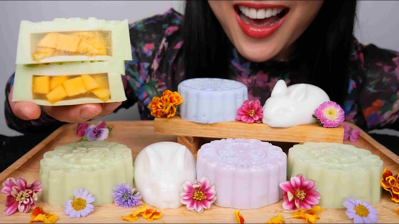 MOONCAKE JELLO (ASMR EATING SOUNDS) NO TALKING | SAS-ASMR - YouTube