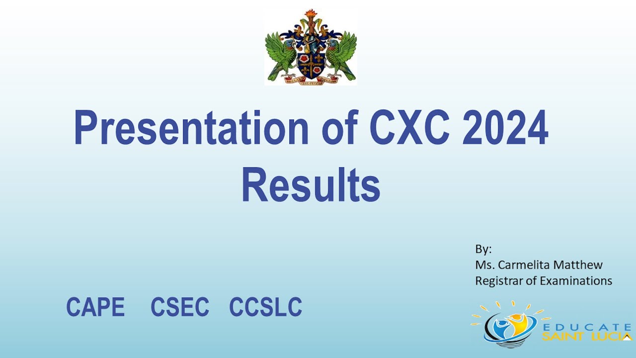 Registrar of Examinations Presents 2024 CXC Results - YouTube