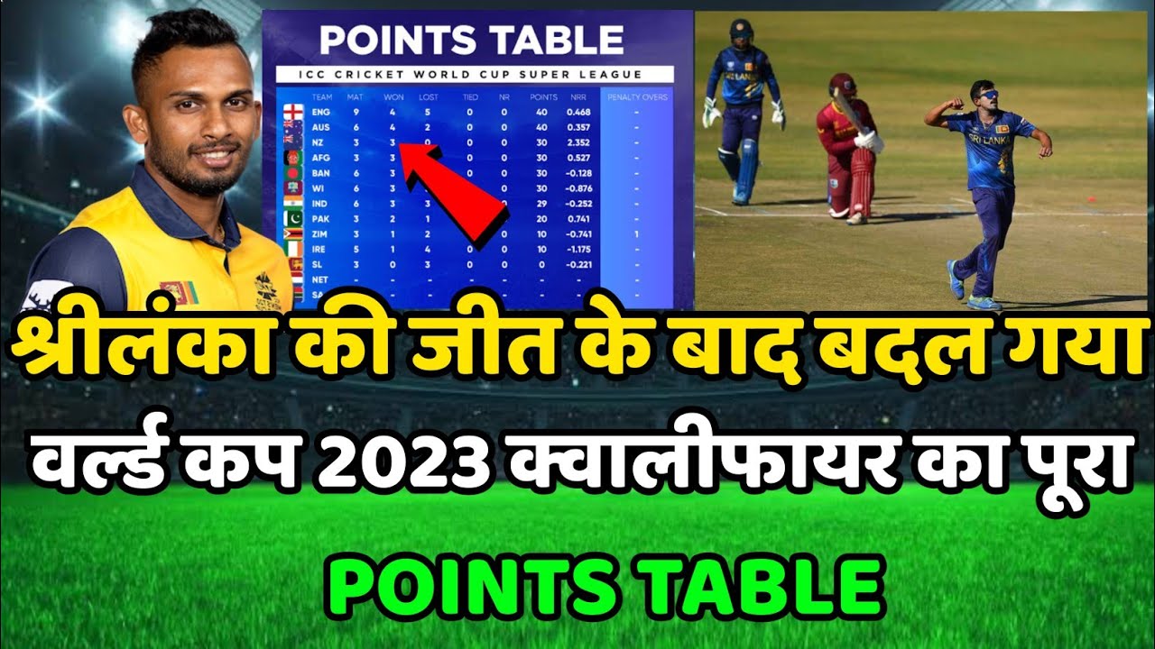 World Cup Qualifier 2023 Points Table | SL vs WI After Match Points ...