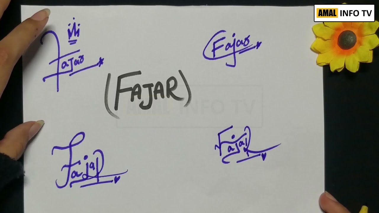 Fajar Name Signature - Handwritten Signature Style for Fajar Name - YouTube