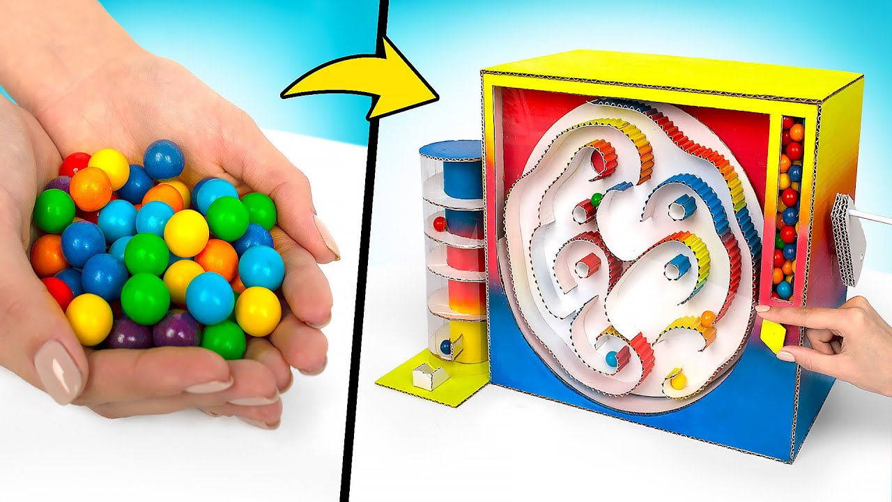 DIY Mesin Penjual Permen Karet Otomatis dari Kardus - YouTube