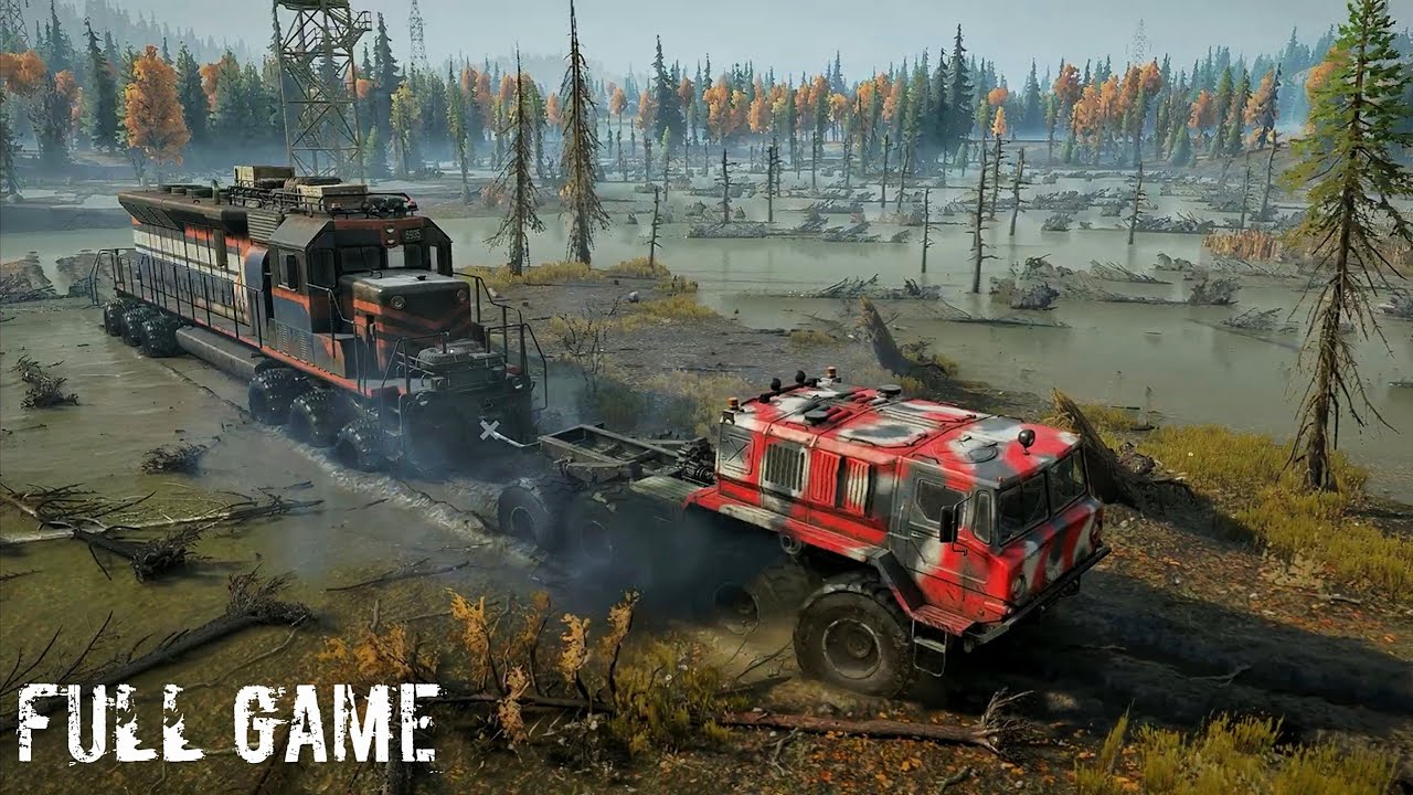 Truck Pulling Train snowrunner Gameplay | 4K Game SnowRunner - YouTube