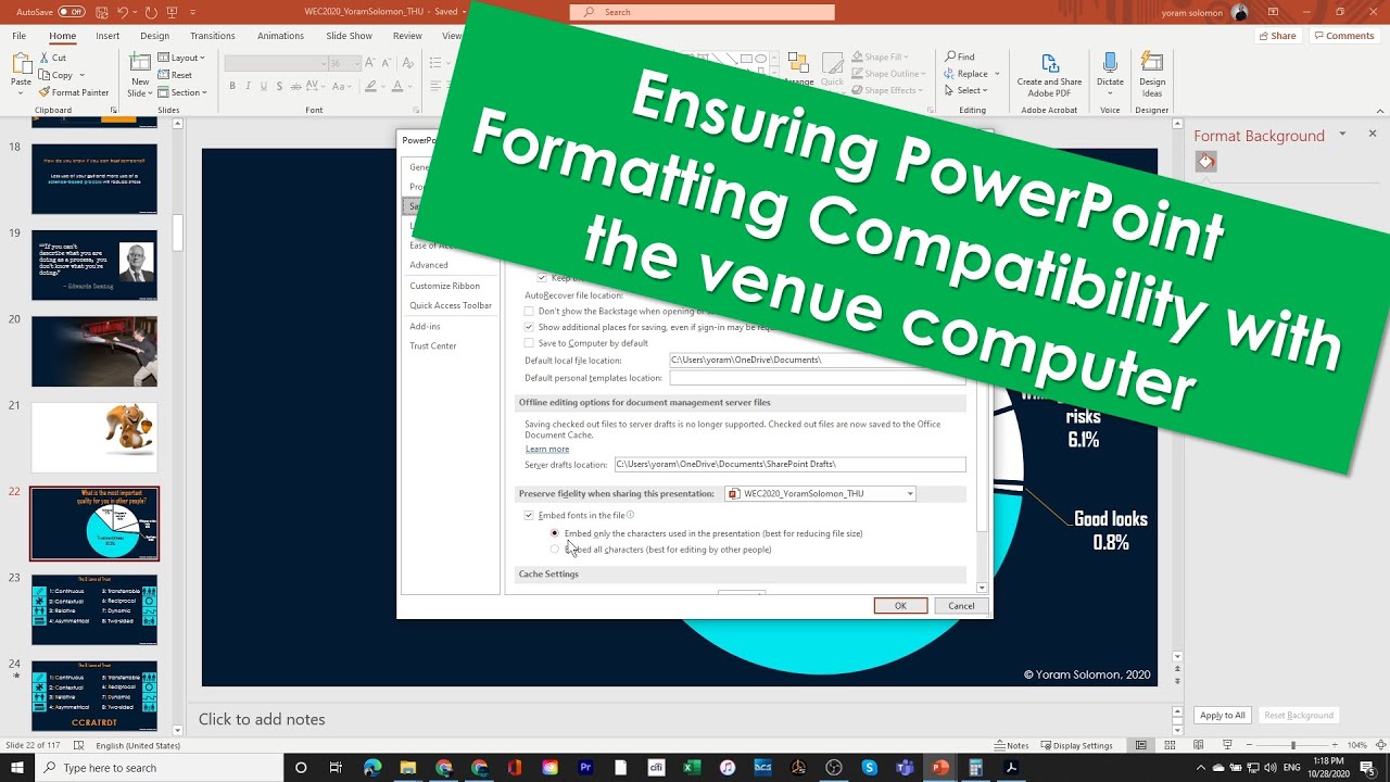Solving PowerPoint Formatting issues with the venue computer - YouTube