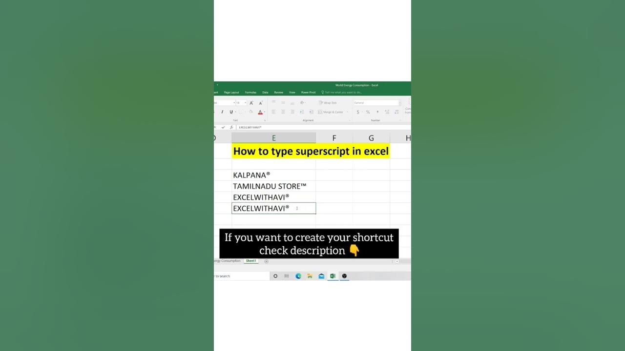 How to type superscript in excel | excelwithavi - YouTube