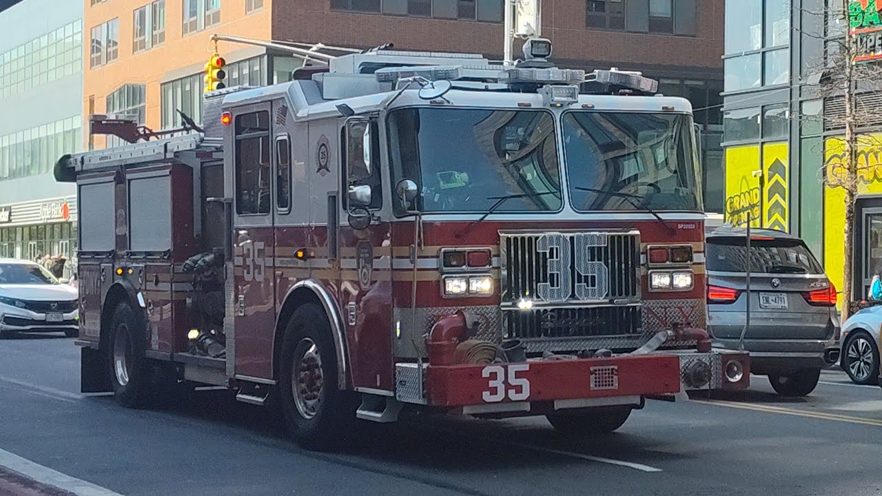 FDNY Engine 35 responding to a call on W. 125th Street - 2nd Av in West ...