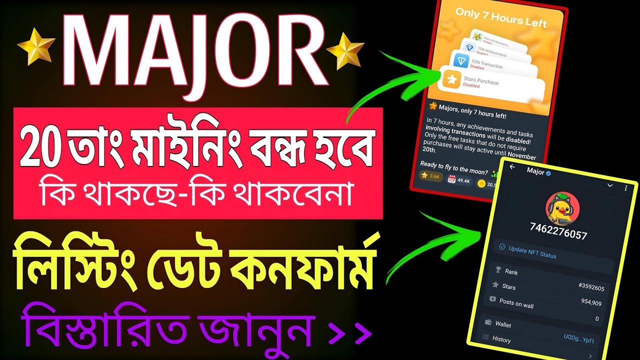 Major Airdrop Final Tasks | TonkeeperBattery Recharge | How to Play Tiny Verse | major Listing ...