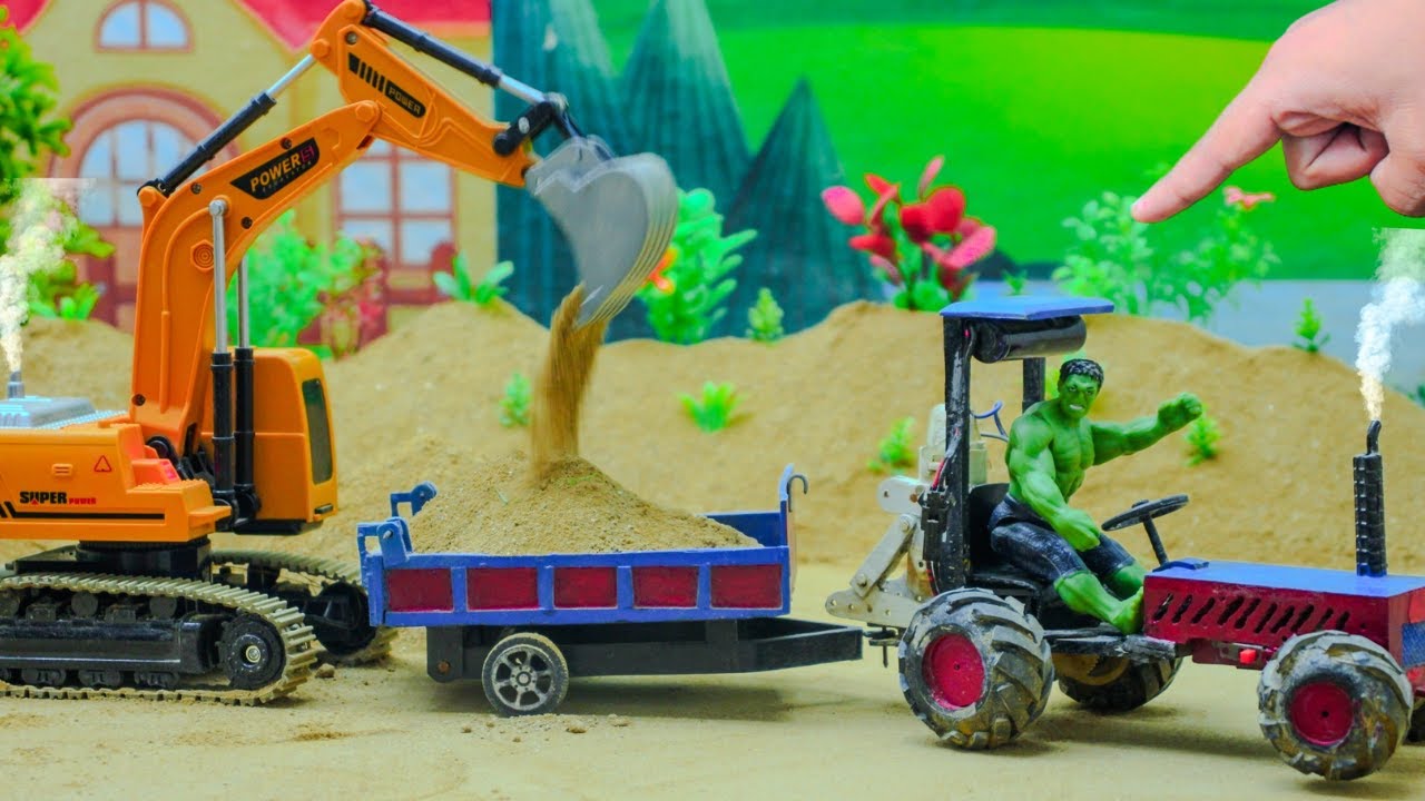 Diy Build a mini tractor with JCB for peanut transport and roadwork ...