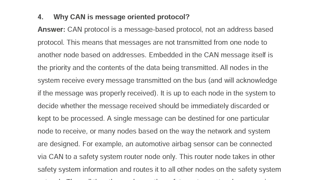 CAN PROTOCOL FAQ: 4. Why CAN is message oriented Protocol? - YouTube