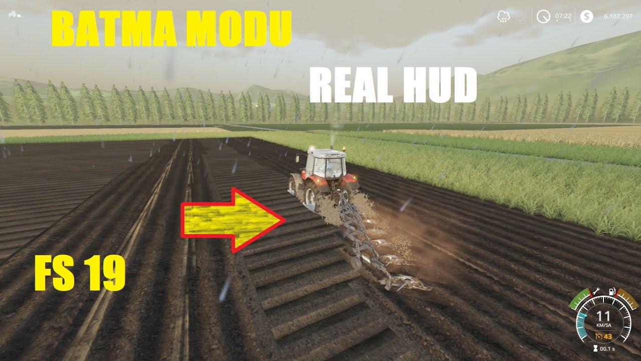 Fs 19 Batma modu -Real Hud -Çamur Modu -Massey Ferguson 5450 -5440 - 6 ...