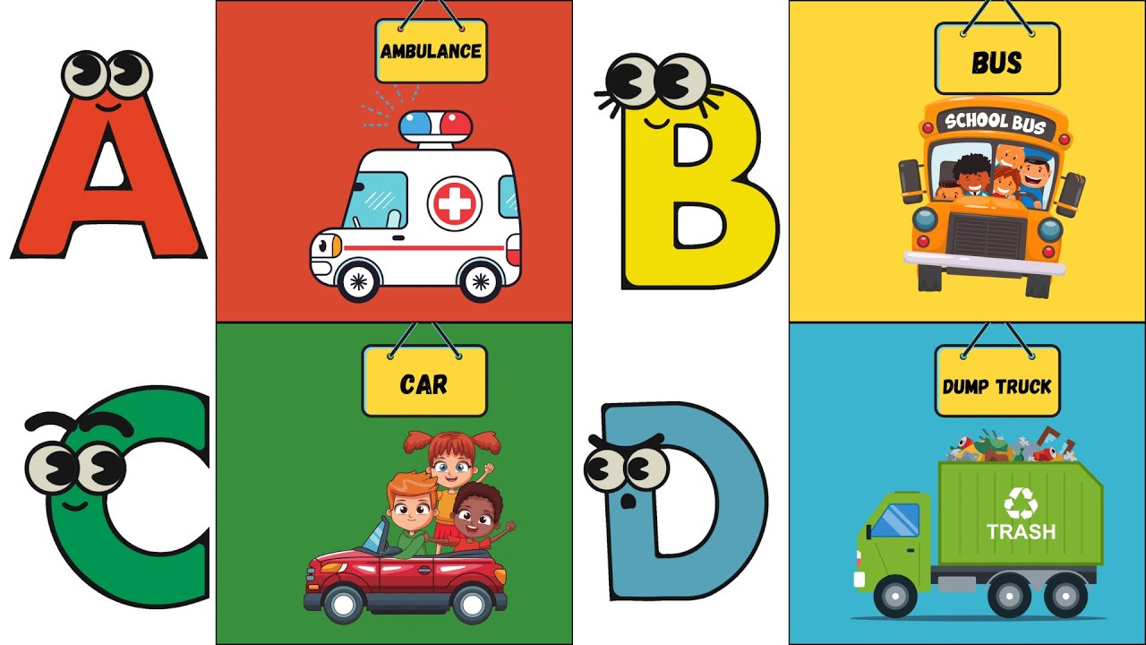 ABC Vehicles Song 🚗 ️ | Learn A to Z Vehicles with Fun Rhymes for Kids ...