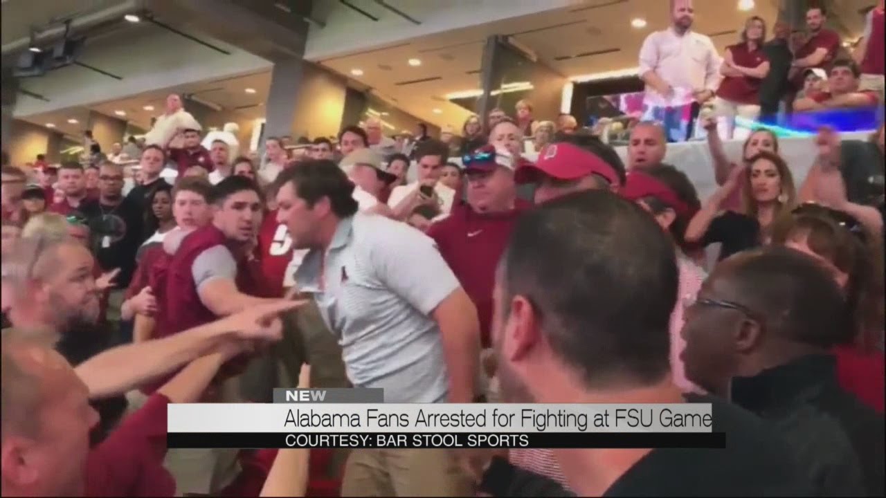Alabama fans arrested for fighting at FSU game - YouTube