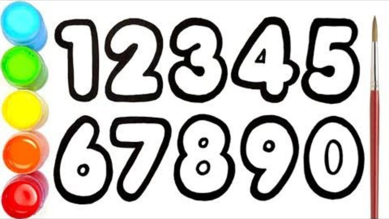 1234 Number counting and Drawing For Toddlers, KiDs Art and Learn - YouTube