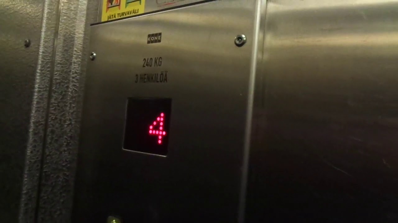 Very Nice Old 1961 KONE (Mb KONE M 2002) Tr. Elev @Aleksis Kiven Katu ...