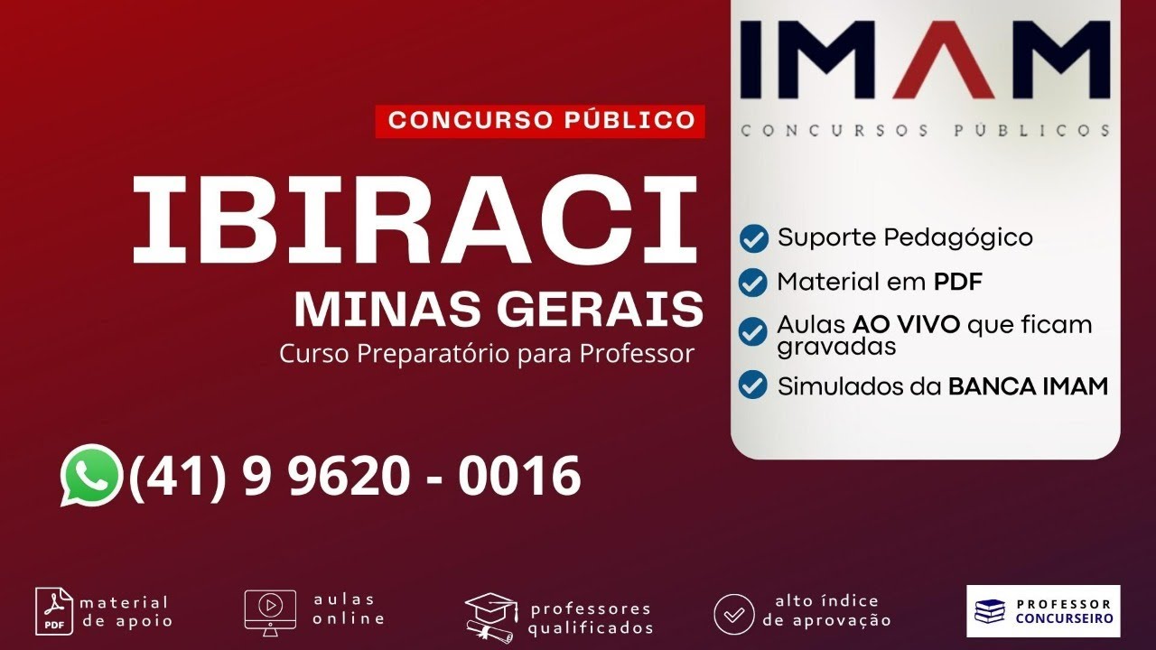 AULÃO GRATUITO - CONCURSO PREFEITURA DE IBIRACI - MG - YouTube