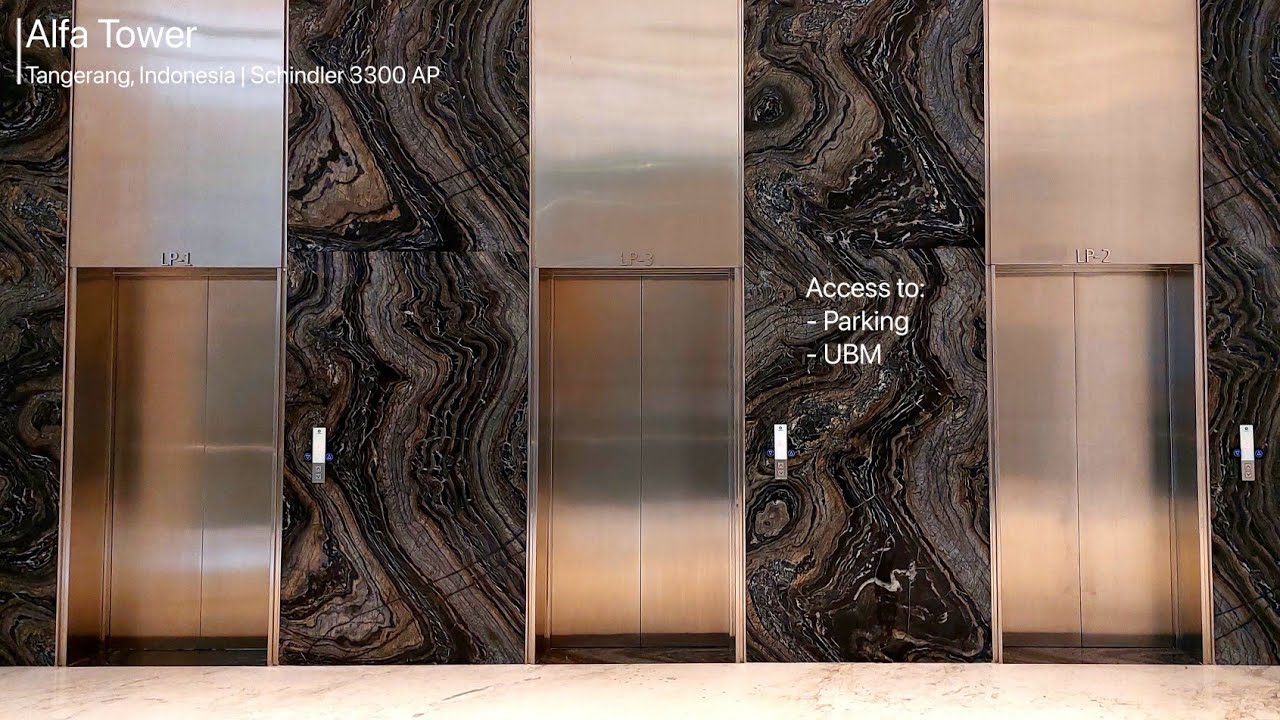 Schindler 3300 AP Traction Elevator at Alfa Tower Alam Sutera, Tangerang - YouTube