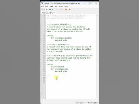 #37- Instance Methods and Static Methods [Part-2] | Advanced Python | Praveen Kumar - YouTube