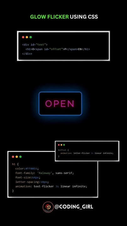 Glow Flicker Using Css 💫shortvideo Bts Html Webdesign Codinglover