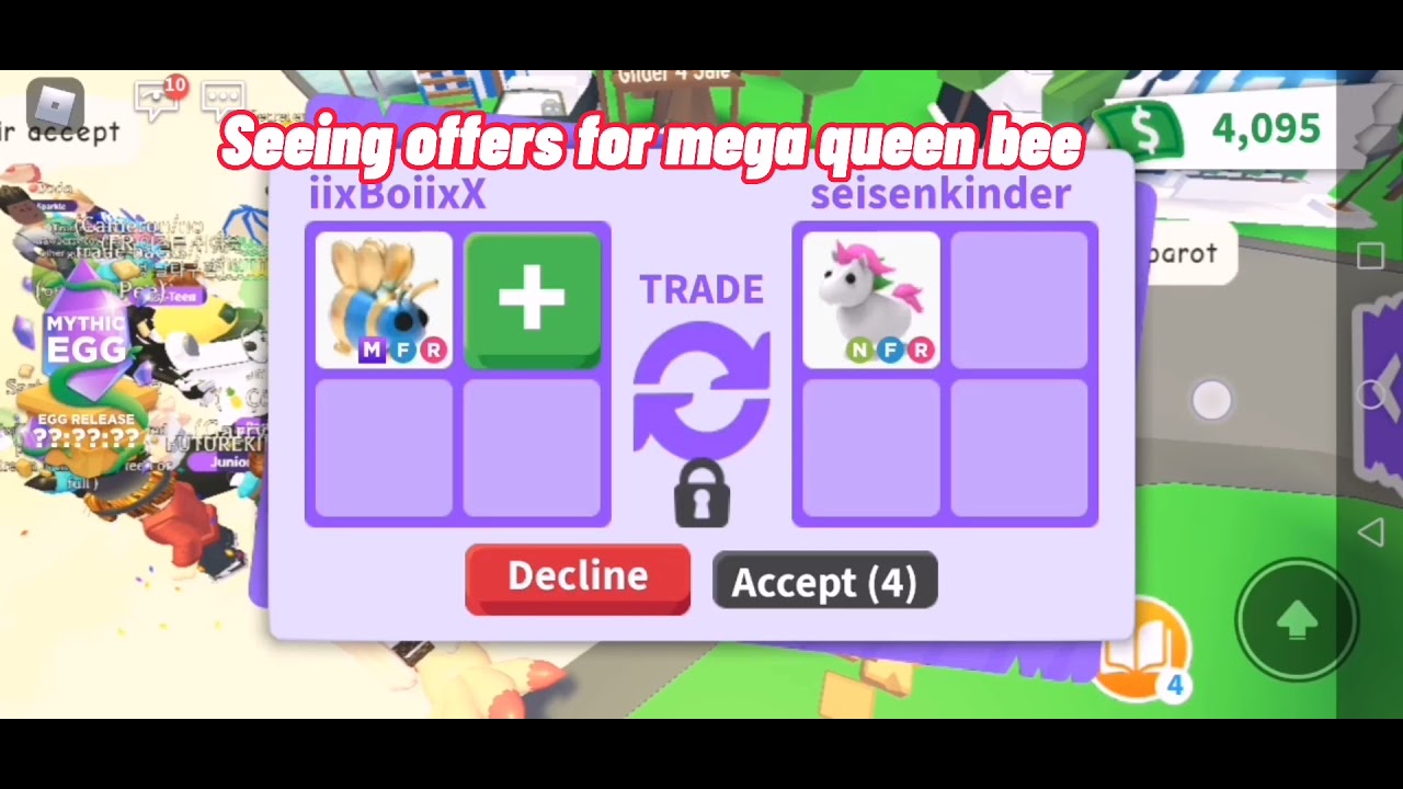 •Roblox adopt me trading mega queen bee• - YouTube