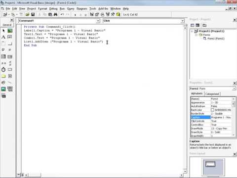 Visual Basic - Aula 1 - Parte 2 - (Propriedades de Objetos) - YouTube