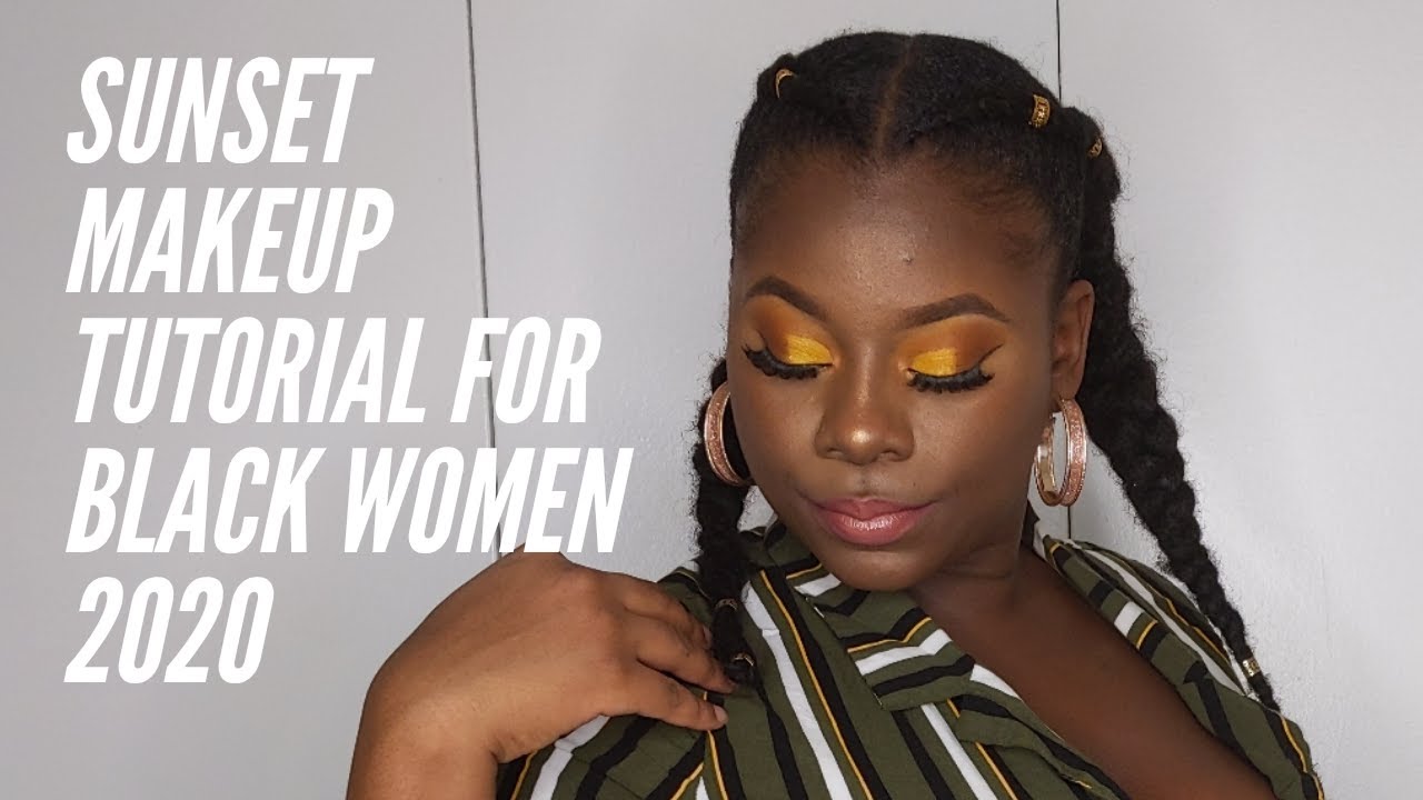 HOW TO do a sunset makeup tutorial for black women 2020 - YouTube