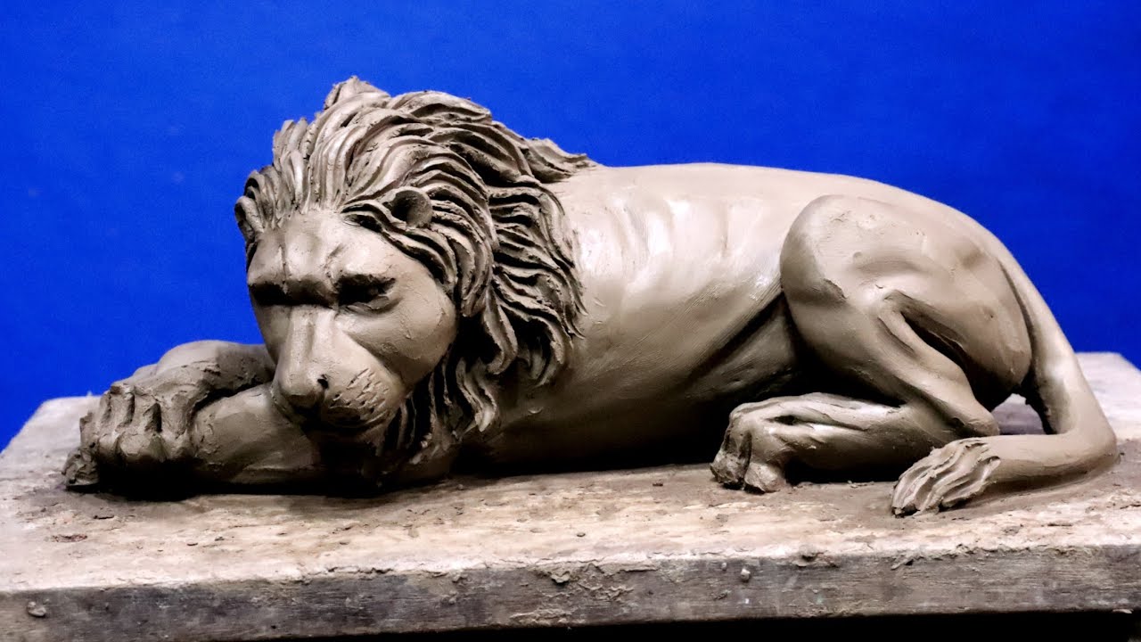 lion sculpting with clay || clay modelling animal - YouTube