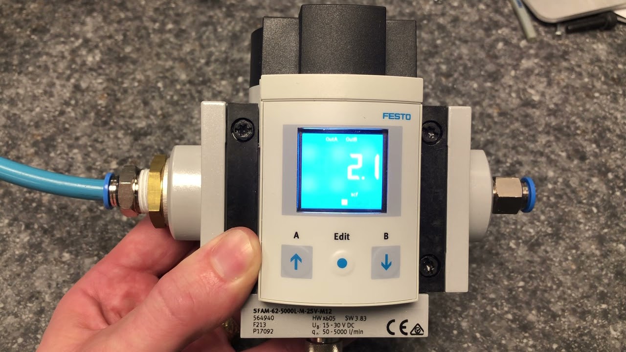 Festo SFAM Flow monitor - YouTube