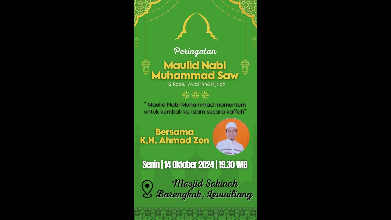 Memperingati Maulid Nabi Muhammad SAW Masjid Sakinah Leuwiliang - YouTube
