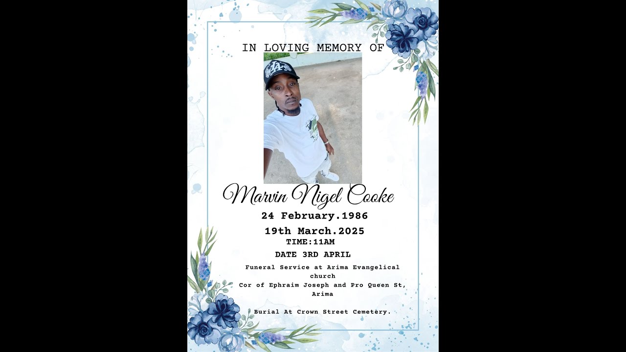 In Loving Memory Of Marvin Nigel Cooke - YouTube