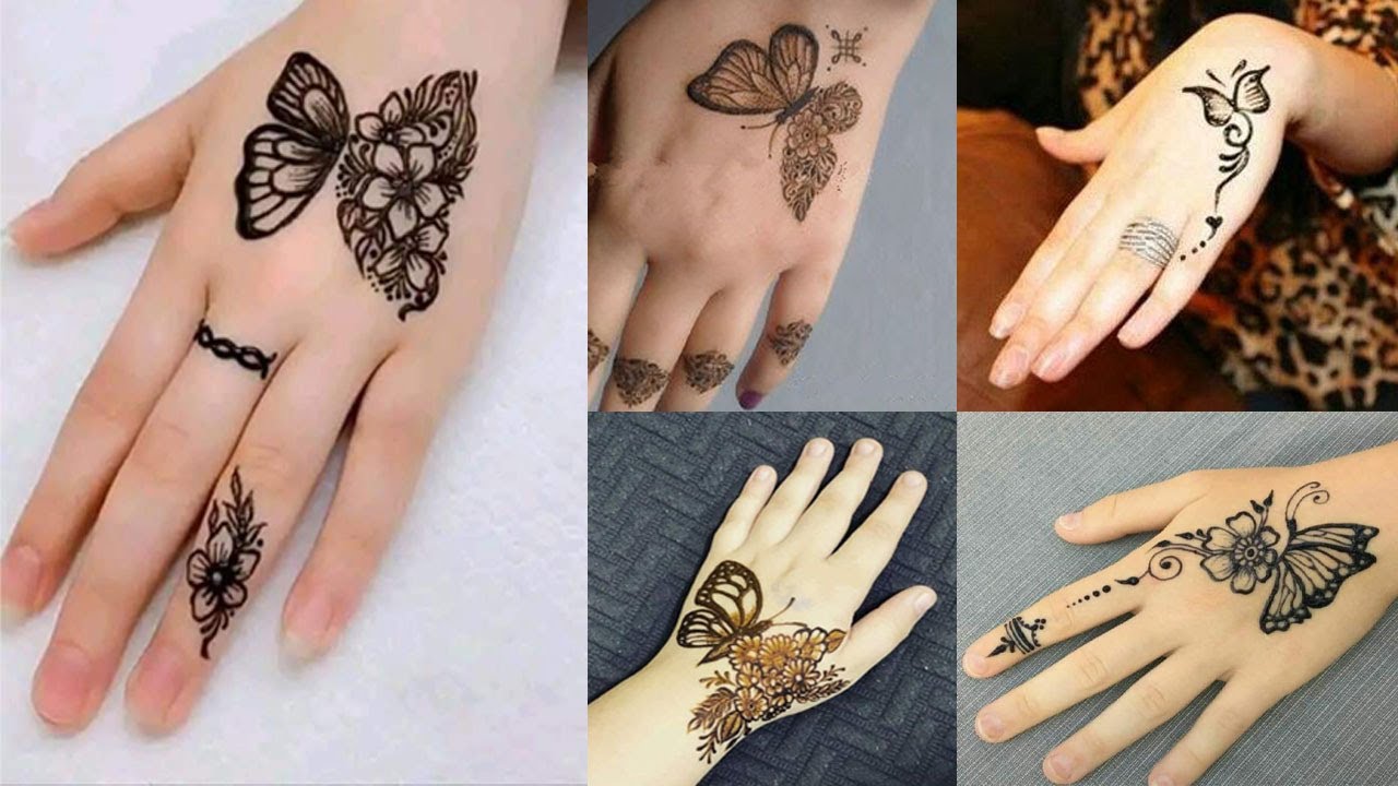 Butterfly mehndi design for back hand | butterfly mehndi tattoo design ...